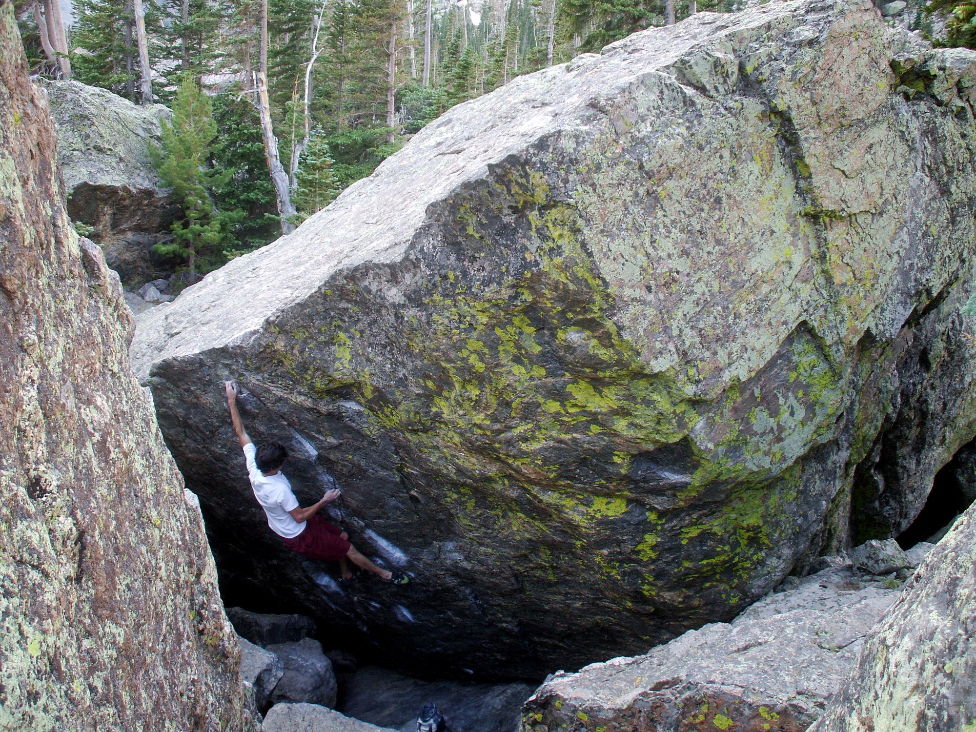 Bouldering in Lower Chaos Canyon, photo: Bob Horan. EDIT: Mikala, V6/7 ...