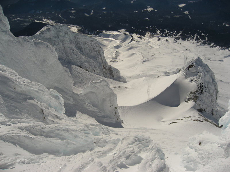 View from summit ridge looking (south) down on the hogsback.