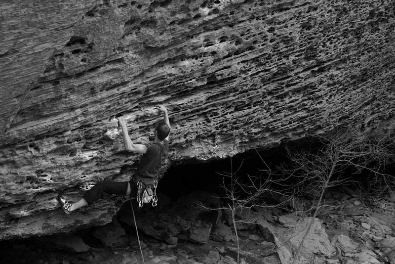 James Otey starting up his onsight of Up Yonder...