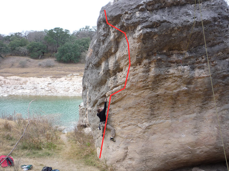Climbing in World's Greatest Boulder, Austin Area