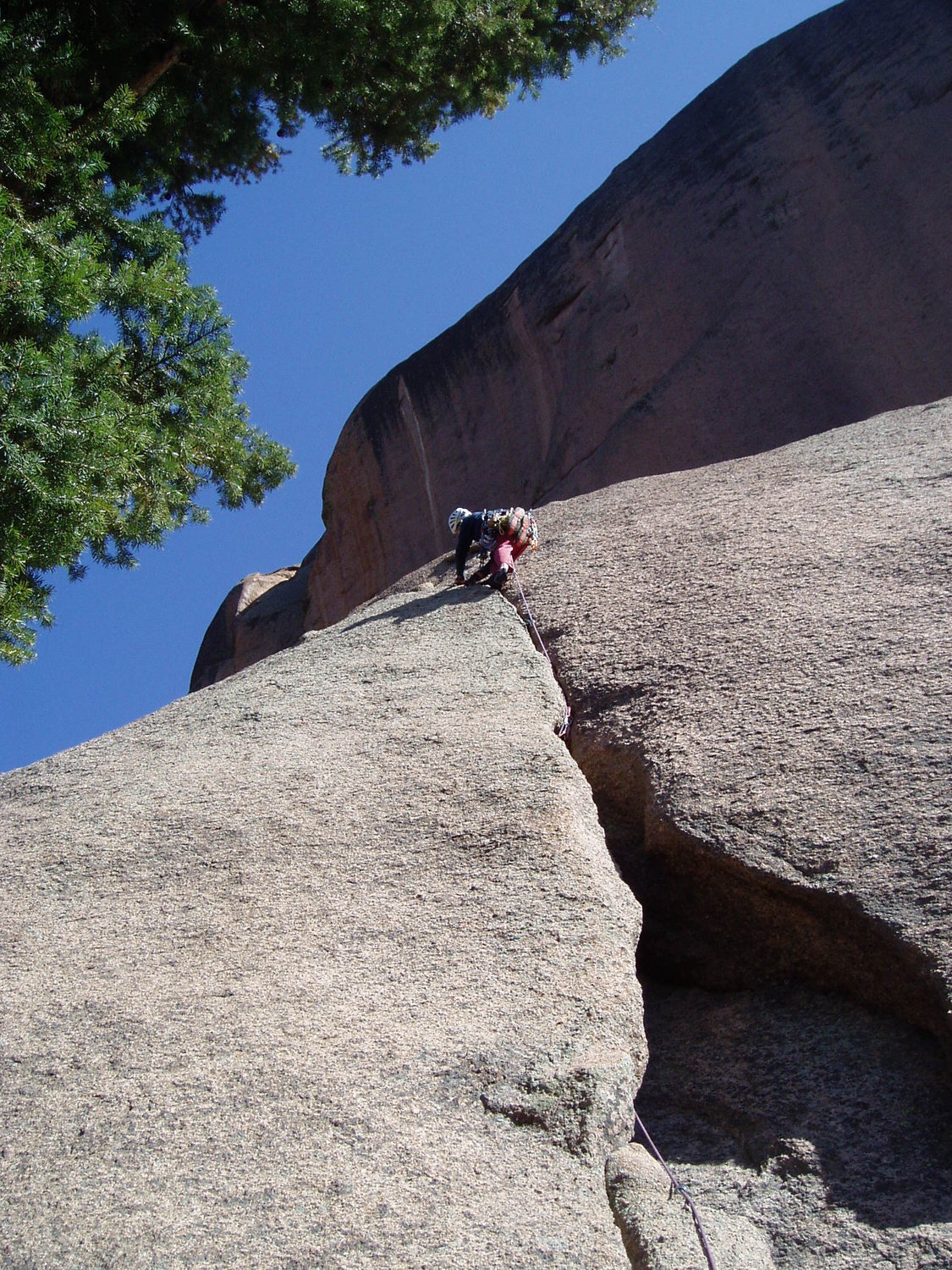 The thin hands to fingers crack is gnarly with sharp knobs. As it leans ...