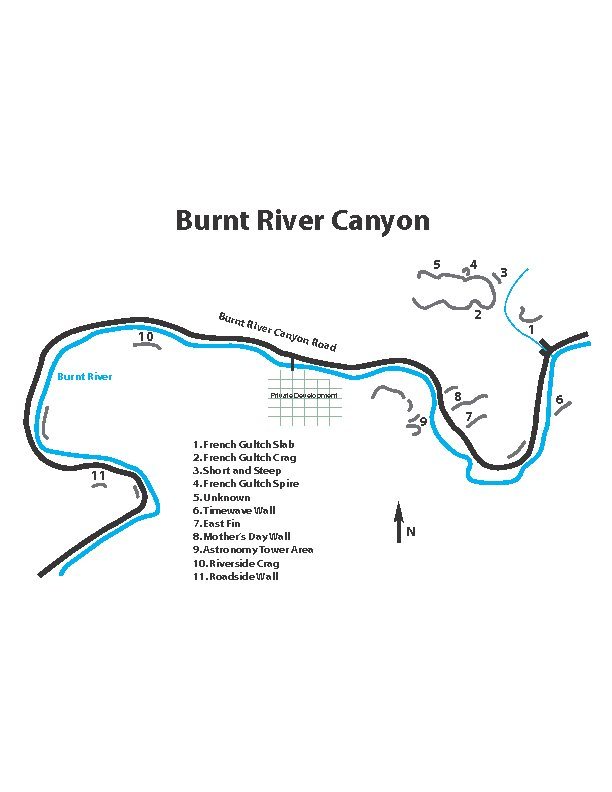 Cragmap for the Burnt River Canyon.