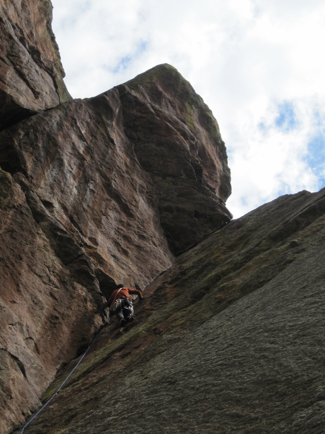 Jesse working the upper dihedral of A Shadow Sickness - nice layback ...