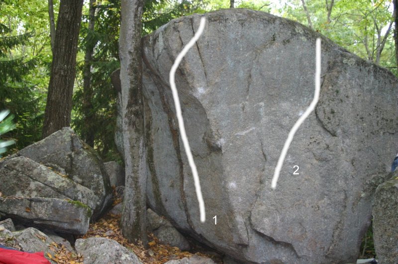 Climbing in Cube Boulder, Eastern, MA