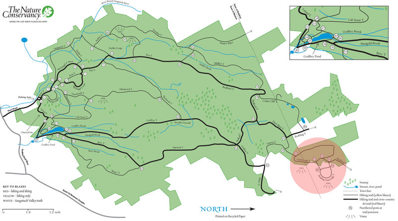 This is the trail map for Devil's Den. Notice the Great Ledge ...