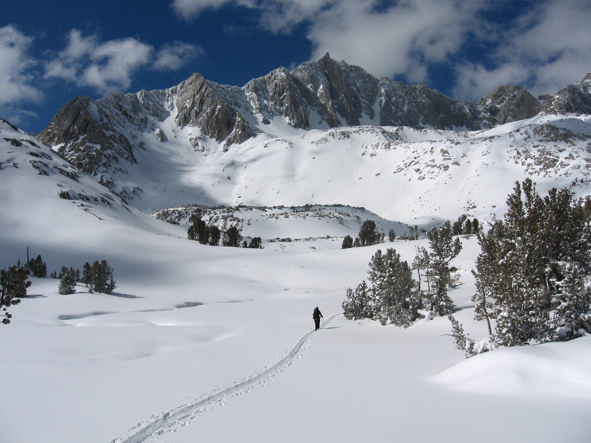 Ski tour under Mt. Goode, Sierra Nevada