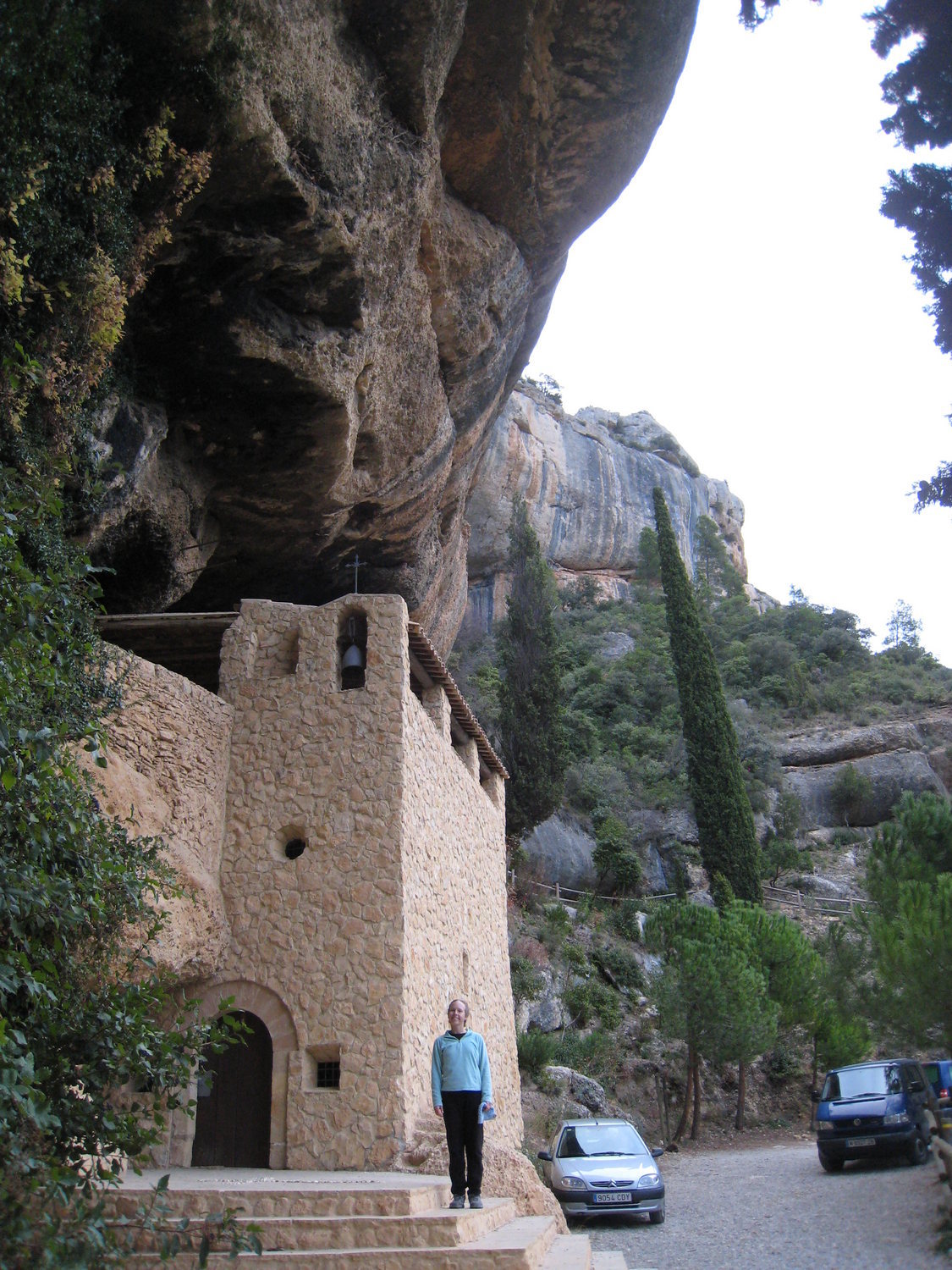 The "Ermita Sant Salvador" shrine, built into the cliff, is a good rest ...