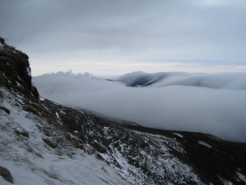 Undercast viewed from top of Central Gully.