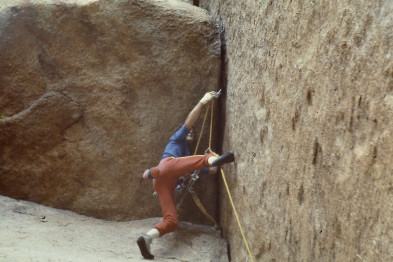 Tom Callaghan starting out the first roof (11) in 1983.