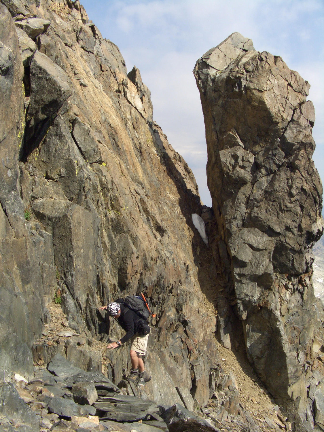 Some class 4, Mt. Ritter, north face.