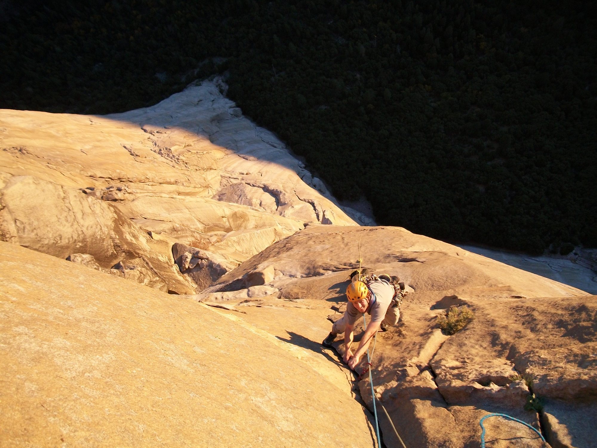Luke is psyched to finish an amazing pitch of face climbing and ...