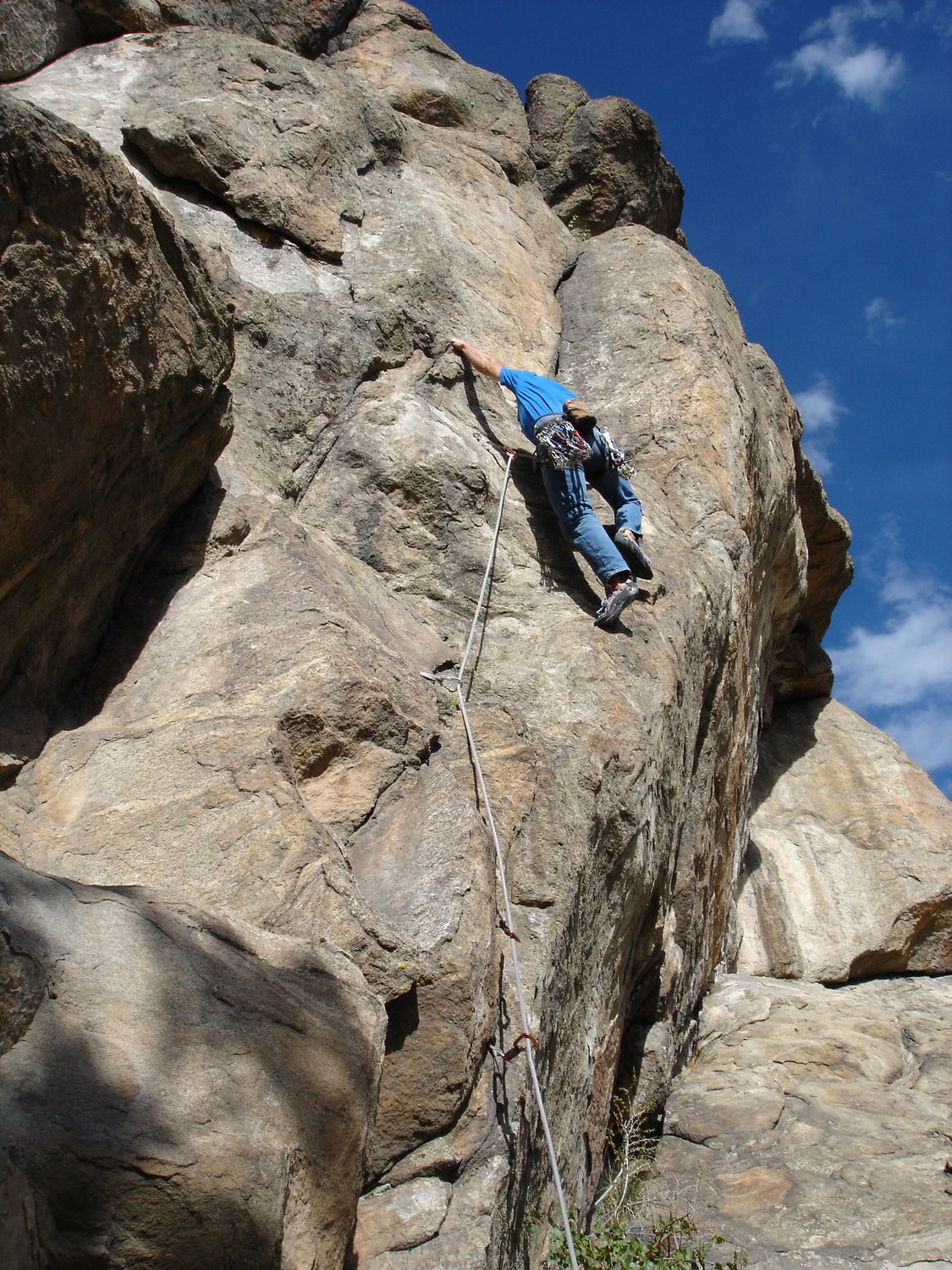 John Slezak on the Leaning Flake. the Leaning Corner is on the left and ...