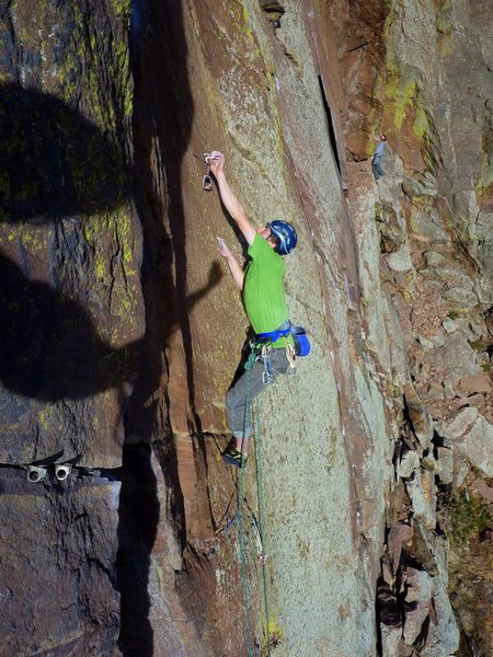 Rock Climb Trinity Cracks, Eldorado Canyon State Park