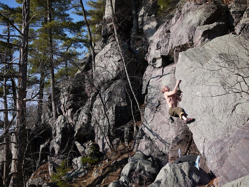 Bouldering in Science Friction, Devil's Lake Bouldering