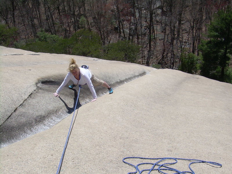 Kimberly styles up to the second belay.