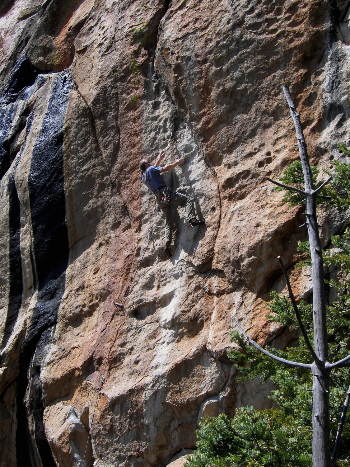 Keith on the undercling which marks the end O' the crux.