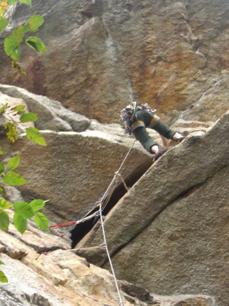 Finishing the layback. (Climber: Steven Cherry; Photographer: Mark ...