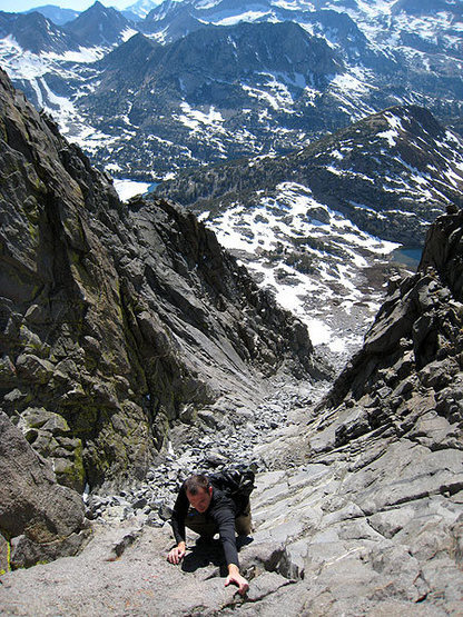 Rock Climb West Chute, High Sierra