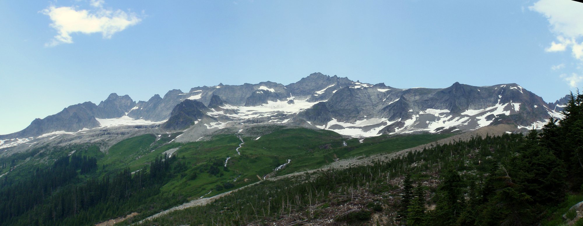 Panoramic view of Boston Basin from the trail.