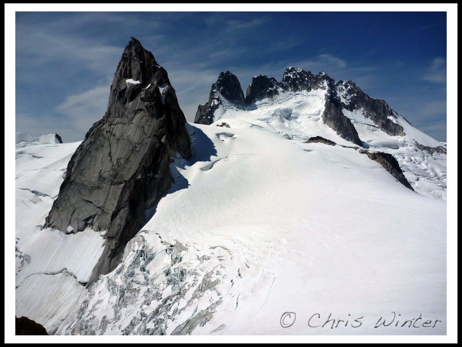 Pigeon Spire and the Howsers from the West Face of Snowpatch Spire