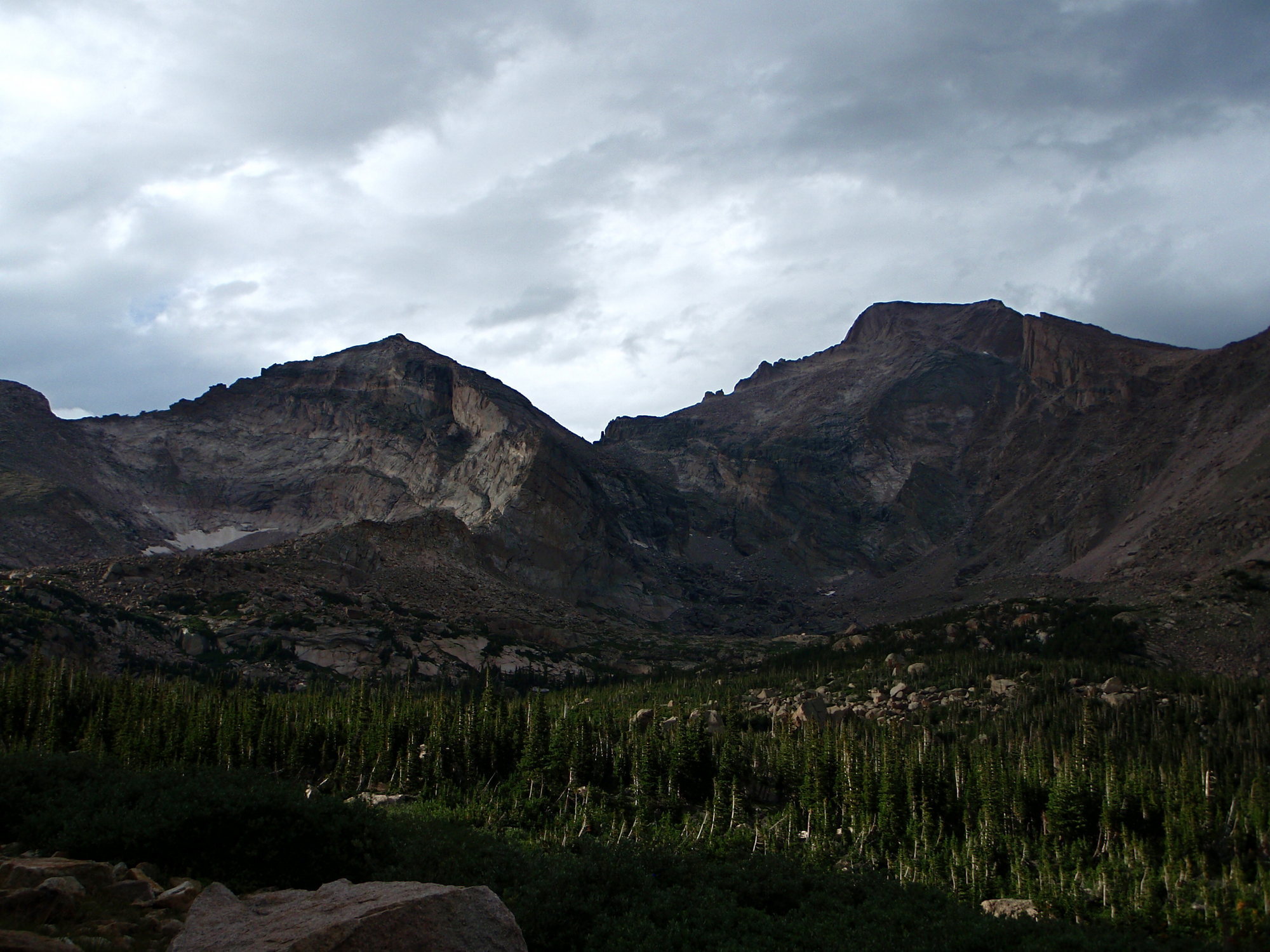Pagoda from the south and the Crescent Ridge. Long's Peak and the ...