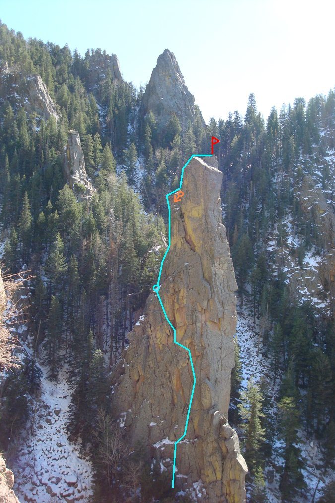 Rocky Raccon (5.7), The Chimney, Sandia Mountains, NM. Photo courtesy ...