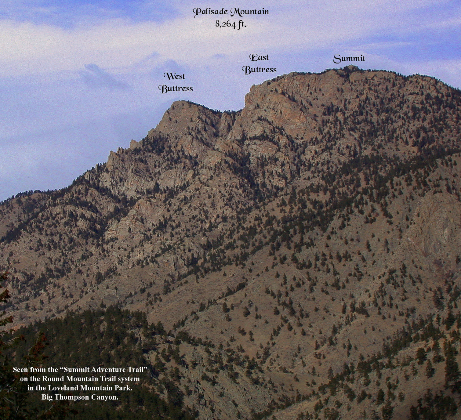 Palisade Mountain from the Round Mountain Summit Adventure Trail.