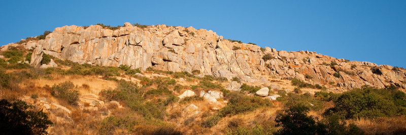Mission Gorge climbing area from the road.