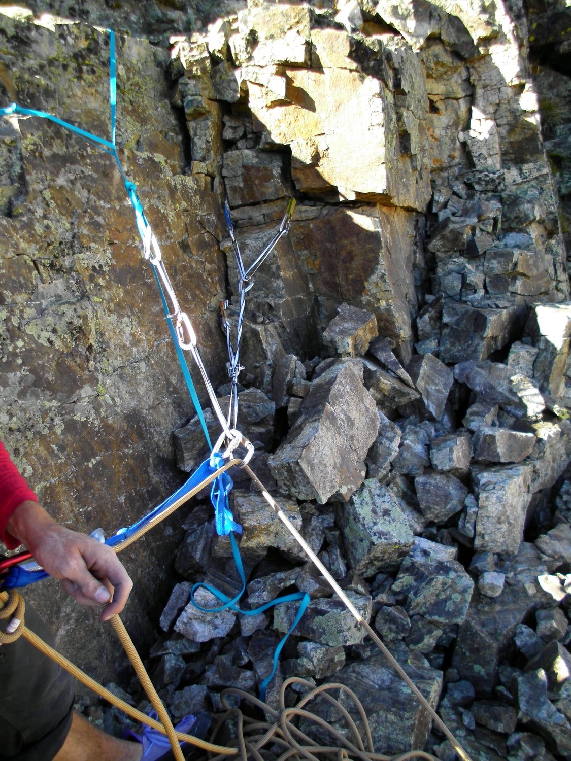 My 5 piece anchor amungst the rubble that is the top of the spire. It ...