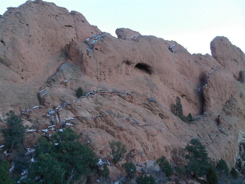West Face and north end of Keyhole Rock. The Keyhole Route climbs the ...