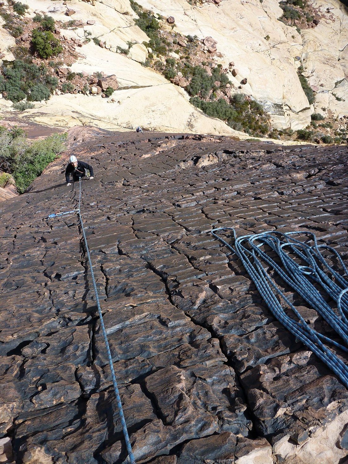 Matt coming up the amazing 3rd pitch of Armatron, October 2010.