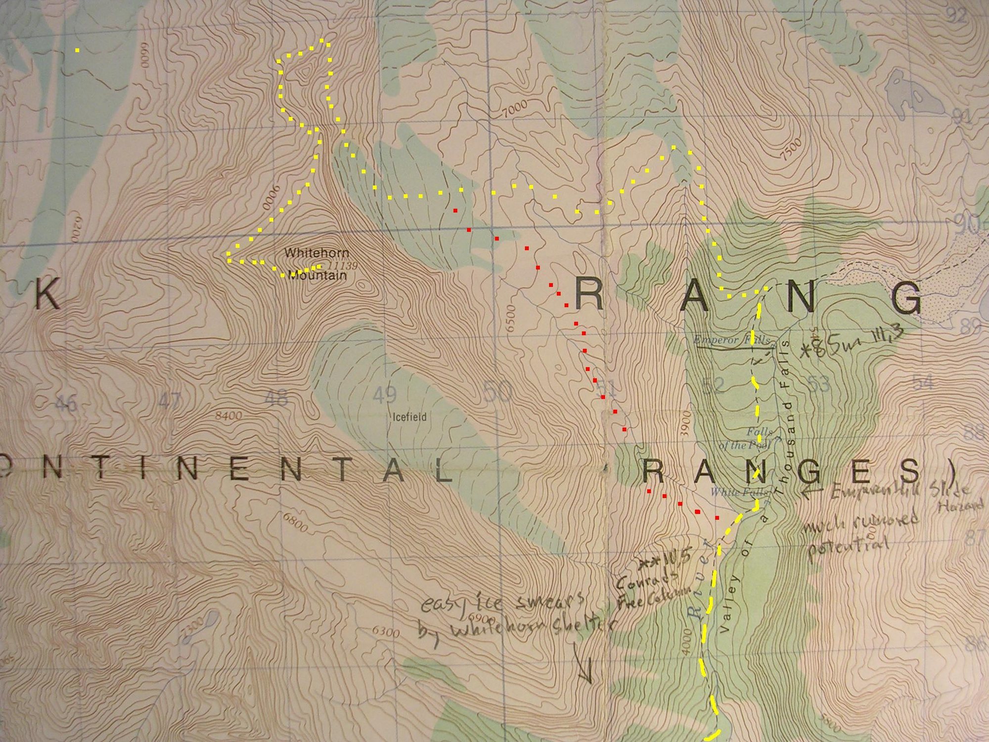 West Ridge, Mount Whitehorn contour interval: 100 feet one kilometer grid