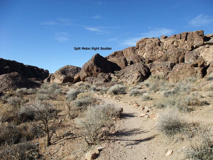 Climbing in Split Melon Right Boulder, Sierra Eastside
