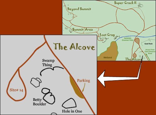 Map showing the Alcove area.