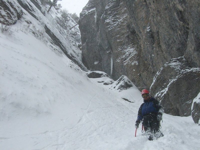The Cleft (WI3), Camp Bird Road, Ouray, CO. Photo by Mark D.