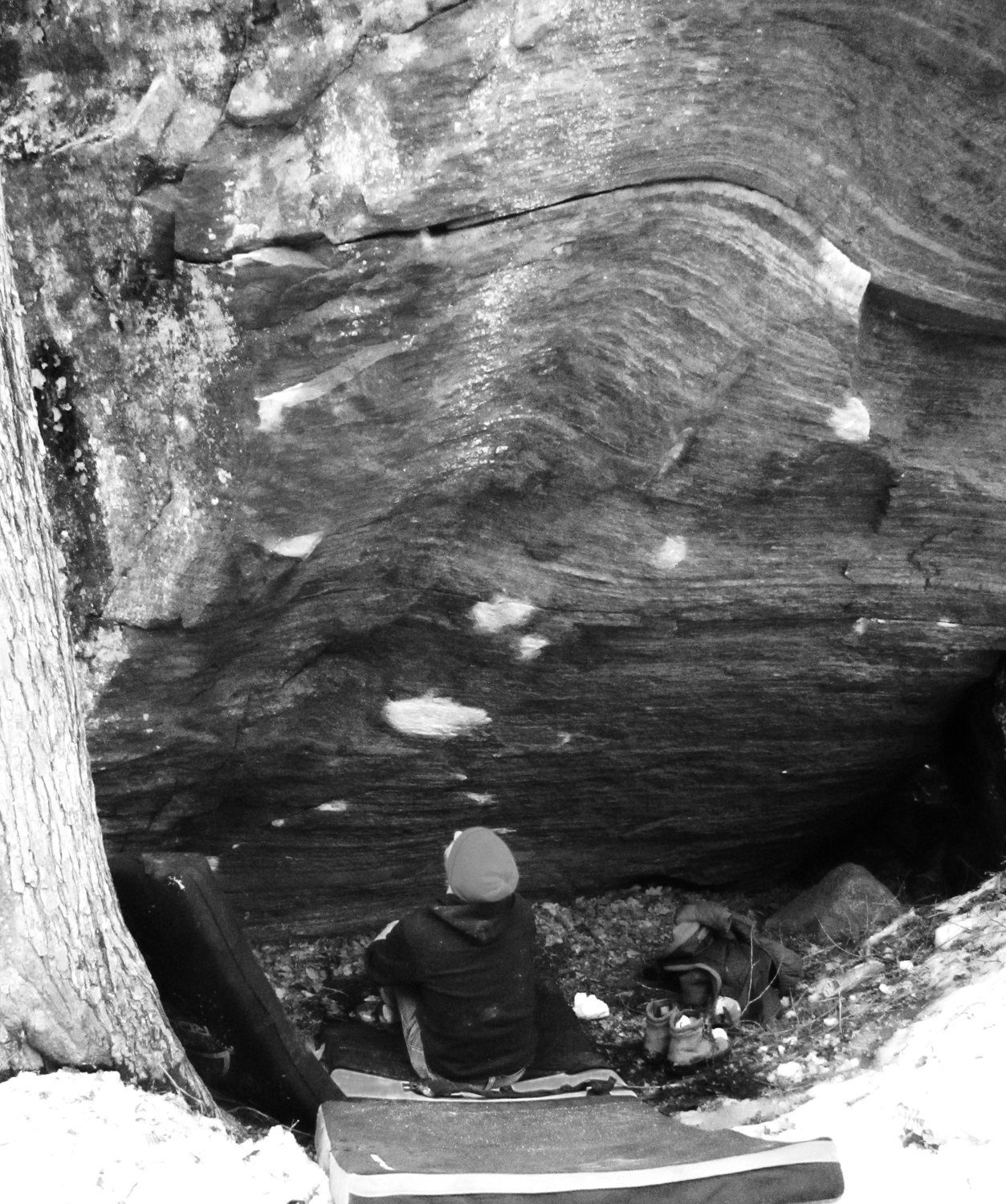 Mike looking up at the straight forward but very frustrating Pyramid ...