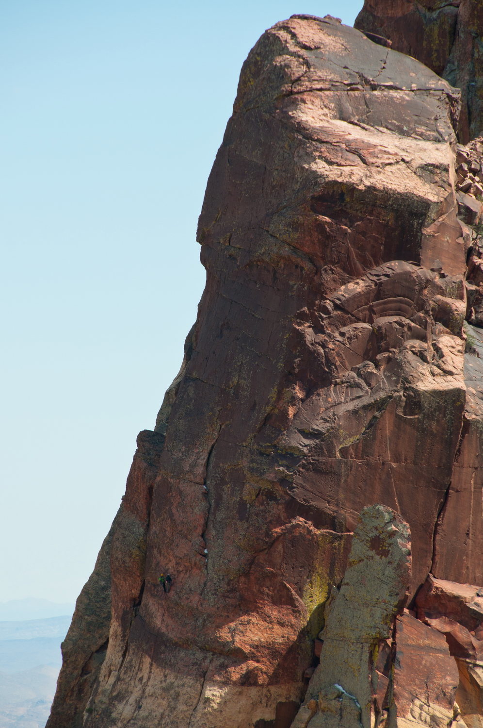 Climbers on Crimson Chrysalis. Shot on 4/10/2011 from Armatron.