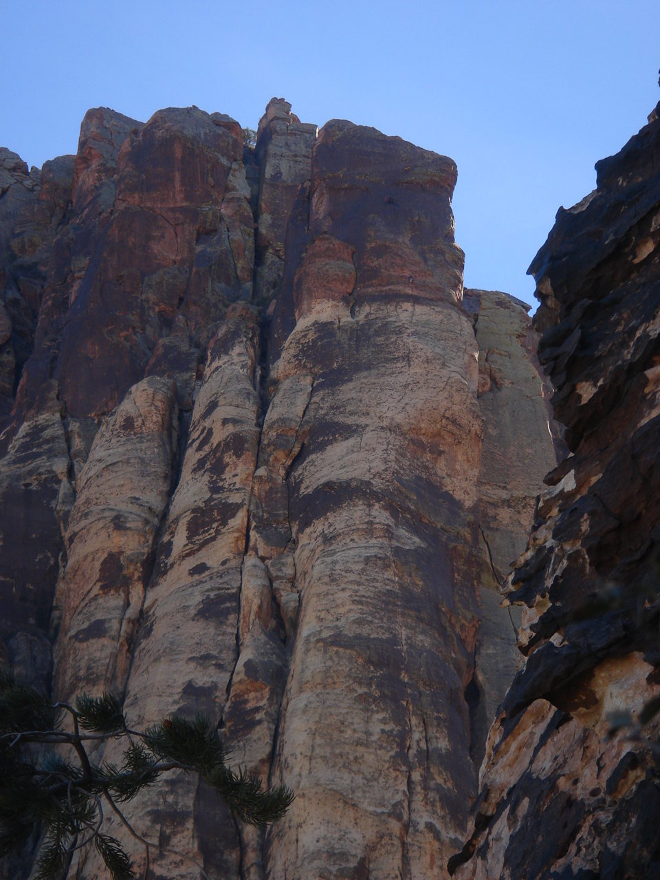 Climbers on Crimson Chrysalis, from Geronimo.