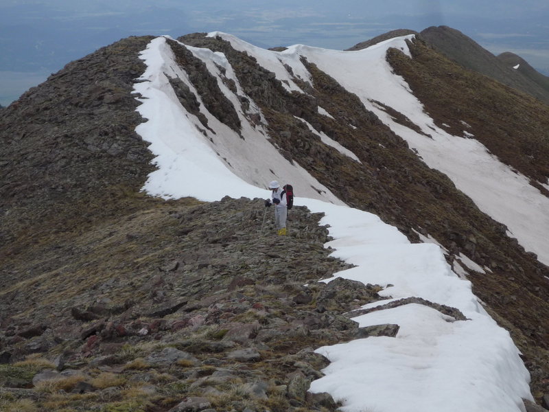 Jack Eggleston on the ridge between Comanche and Venable Peaks.