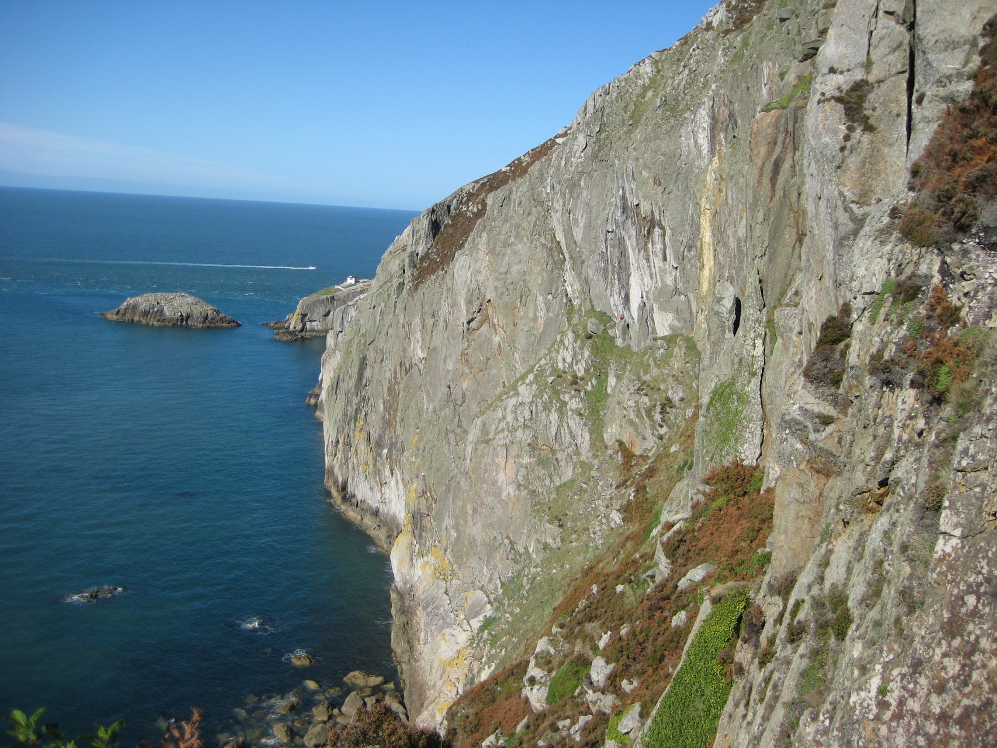 The Main Cliff at Gogarth - 350' of very steep rock that drops straight ...
