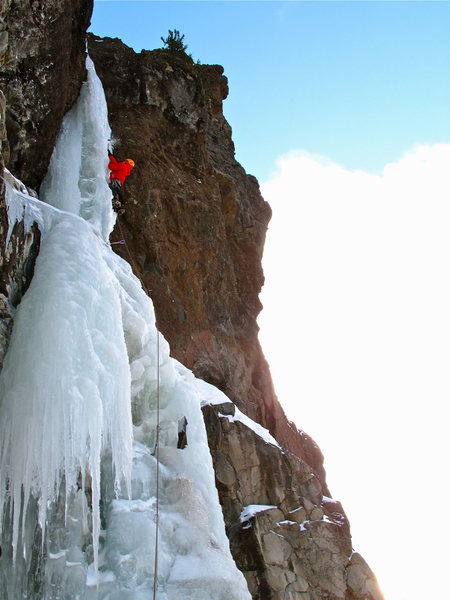 Dale on the steep upper section of The Scepter