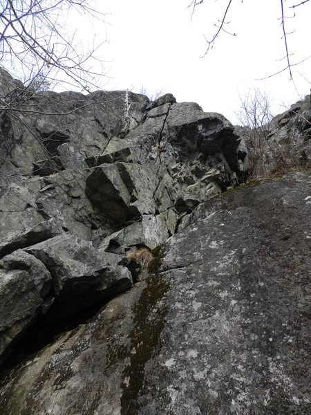 Big Ol' Crack climbs the crack on the right, Sunshine is the offwidth ...