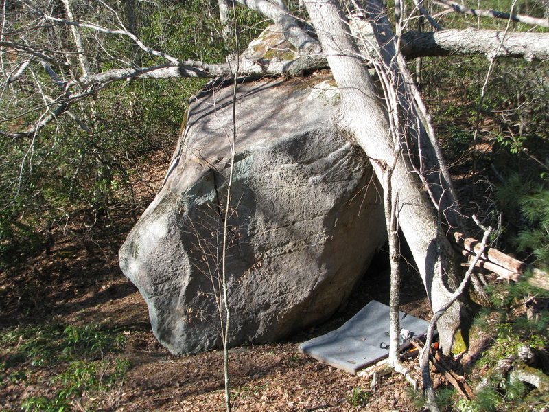 Climbing in The "Found" Boulder, Arcadia Management Area