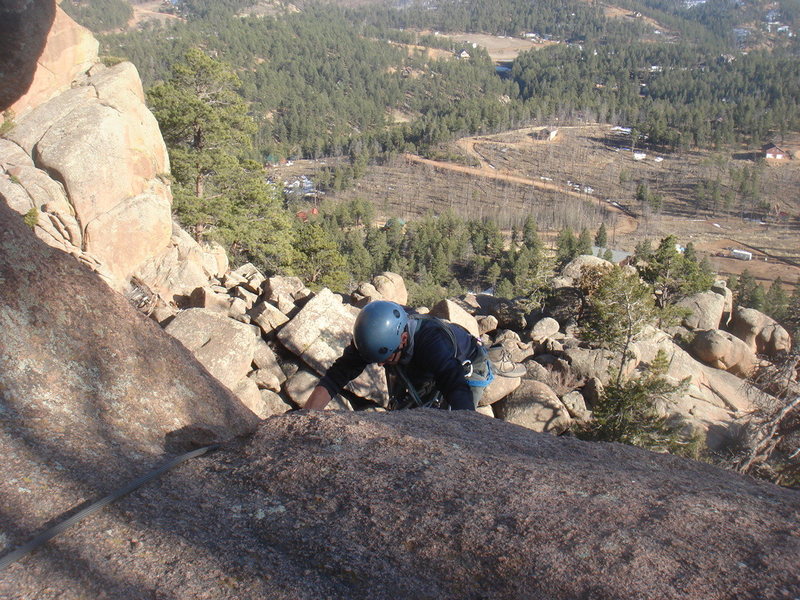Paul Cording topping out on Steppenwolf.