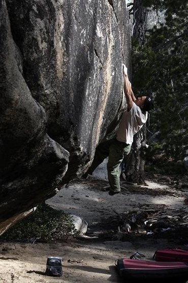 Scott Sanchez bouldering at the Tram