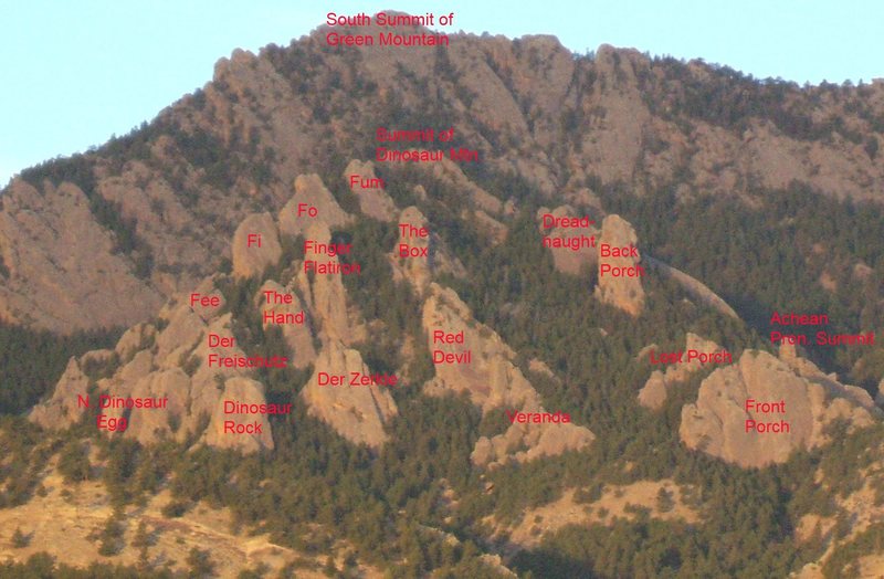 Rock Climbing in Dinosaur Rock, Flatirons