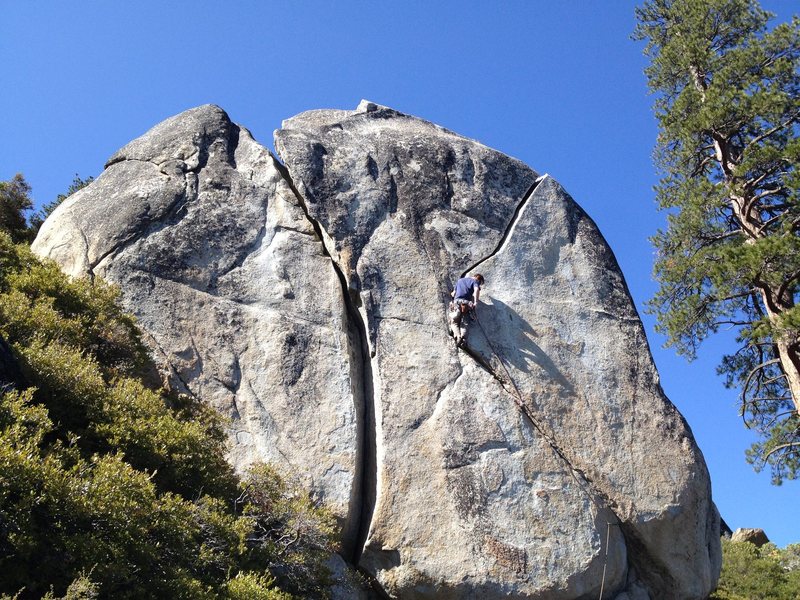 Rock Climb Crystal Offwidth (aka Right Line), Western Nevada