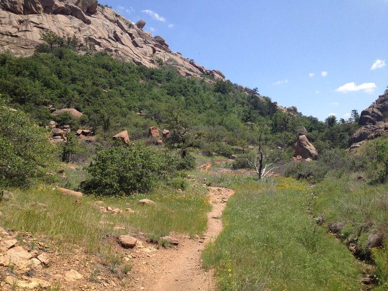 Climbing in Guardian Boulder (AKA A-frame boulder), Wichita Mountains ...