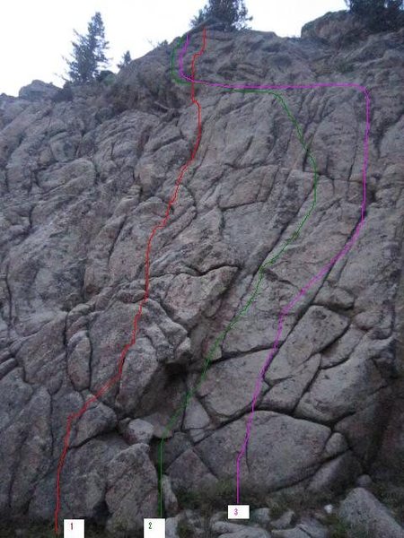 Rock Climbing in Short Cliff w/ Three Cracks, Boulder Canyon