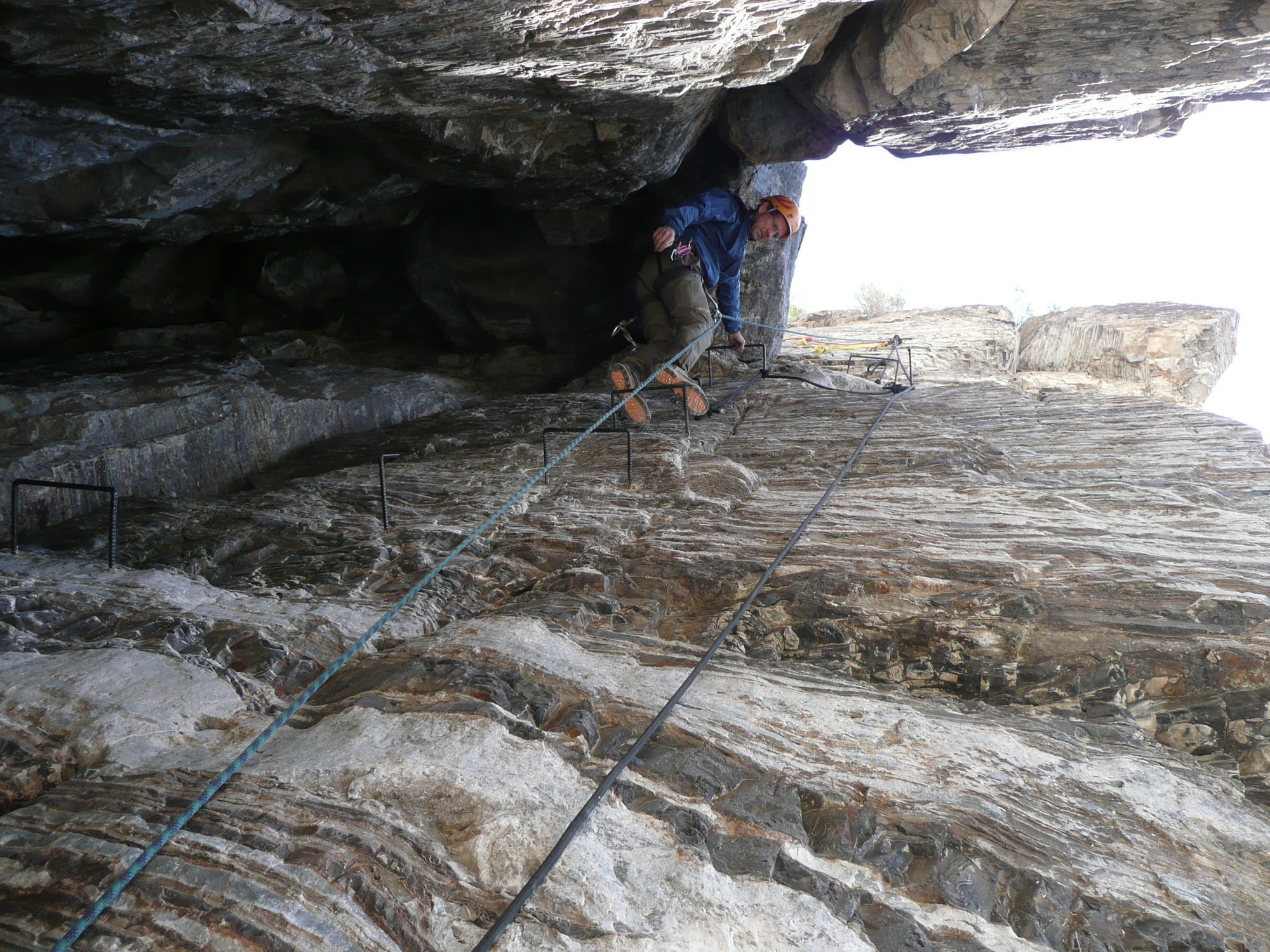 Robert Price demonstrates with ease the newly installed "Via Ferrata ...